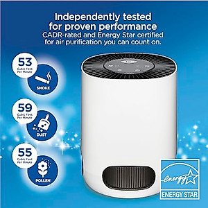 Clorox Air Purifiers for Home, True HEPA Filter, Small Rooms Up to 200 Sq Ft, Removes 99.9% of Mold, Viruses, Wildfire Smoke, Allergens, Pet Allergies, Dust, AUTO Mode, Whisper Quiet