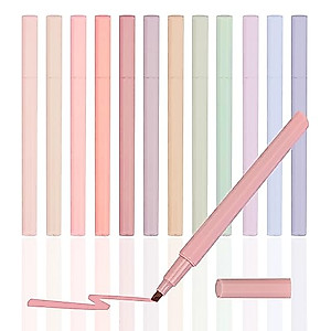 EOOUT 12 Pack Aesthetic Highlighters Muted Pastel Color Cute Bible Highlighters No Bleed and Dry Fast Easy to Hold for Journal Planner Notes School Office Supplies