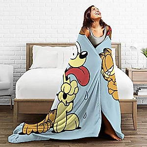 MKJIH Garfield Cartoon Cat Flannel Throw Blanket.Micro Fleece and Luxury Warm Blanket for Bed Sofa Travel Four Seasons Blanket .50 X 40 in