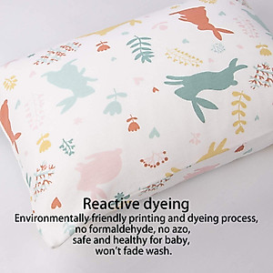 NTBAY Organic Cotton Toddler Pillowcases - Super Soft & Breathable Jersey Cotton Toddler Pillow Cases, 13”x18” Pillow Cases with Envelope Closure, Rabbits