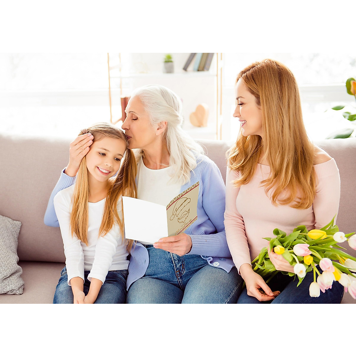 Better Office Products 50 Pack Christmas Cards with Gold Foil Iconic Images, 5" x 7", High Gloss, Gold Foil Interior Greeting, with 50 Envelopes, 50 Count Boxed Set