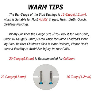 4 Pairs Shiny Cubic Zirconia Surgical Steel Stud Earrings Set for Girls, 20G Cartilage Tragus Helix Conch Piercing Sets for Women (Round,CZ Size 4mm)