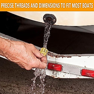Poktlife 3 PCS 1/2" NPT Boat Plugs,Solid Brass Boat Drain Plug for Bayliner Four Winns Glastron Larson Sea Ray Starcraft and Many Other Models (1/2" NPT 3PACK)