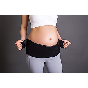 CABEA Baby Belly Band Sport Pregnancy Maternity Belt Abdominal Hip Back Support Black (Small 0-6 fits waist 30-40")