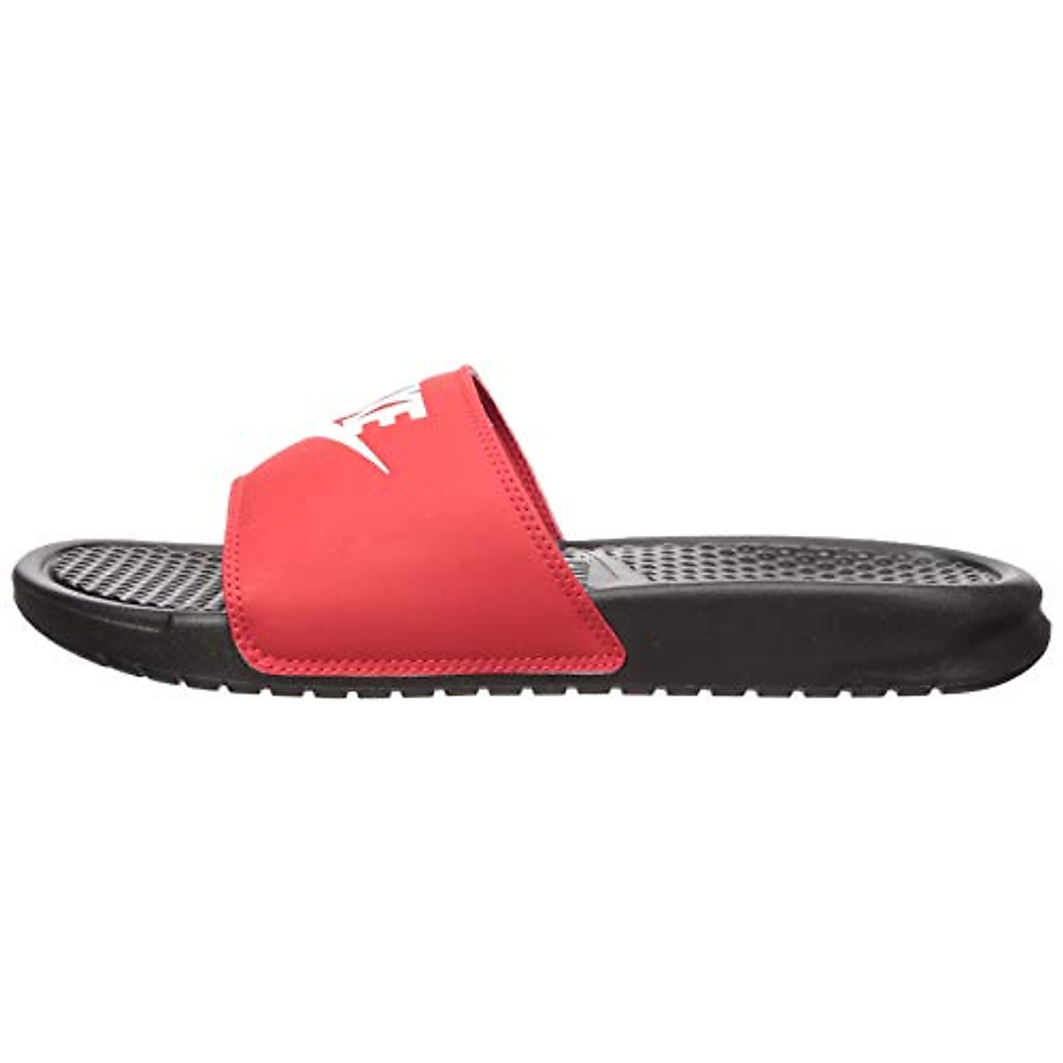 Nike Men's Benassi Just Do It Slide Sandal, Black/White-University Red, 13