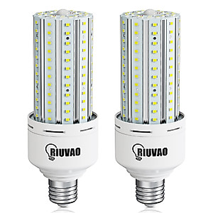 RIUVAO Motion Sensor Light Bulbs 60W（500W Equivalent E26 5000K, Motion Activated Dusk to Dawn Led Corn Light Bulb for Porch Basement Garage, Sensing and Always-ON Two Working Mode Selection