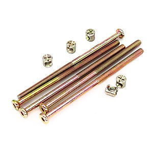 Bunk Bed Bolts and Nuts, binifiMux 12-Pack M6 x 110mm Hex Key Drive Socket Cap Bolt and Barrel Nuts for Furniture Chairs Crib Beds, Bunk Bed Screws, M6 x 110mm Bolts, Toddler Bed Screws