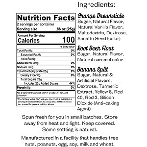 Ice Cream Classics Cotton Candy Gift Set of 3 Root Beer Float, Orange Dreamsicle, Banana Split - Unique ideas for Holidays, Birthdays, Gag Gifts, Party Favors