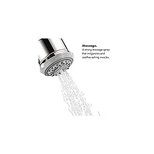 hansgrohe Clubmaster 4-inch Easy Clean Easy Install Showerhead Modern 3-Spray Full, Pulsating Massage, Soft spray with QuickClean in Chrome, 28496001