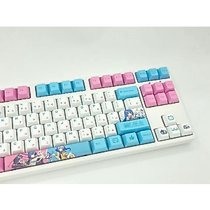 wwkeycaps Gaming Keyboard PBT Dye Upgrade 108 Keycap Set OEM Profile Keycaps Keyset with Puller Japanese Text Mechanical Keyboard (BiliBili)
