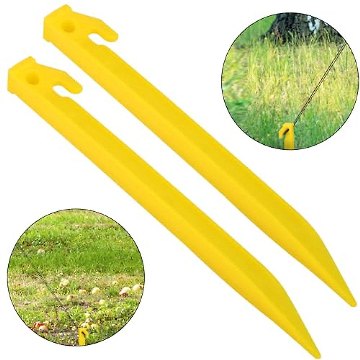 GDLPZM 24pcs Plastic Tent Pegs Durable Spike Hook Awning Camping Caravan Pegs Accessory