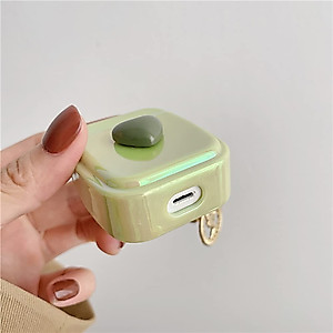 Fycyko Compatible with AirPods Case with Cute Keychain 3D Love Heart Rainbow Glitter Design Girls Woman Case Hard PC Cover Case for Airpods 2 &1-Pink