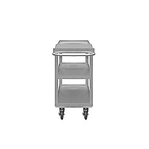 Durham SOPC1618303ALU5PU Stainless Order Picking Cart, 3 shelves