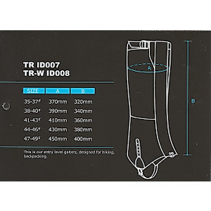 Black Crystal Ski Snow Gaiters Hiking Waterproof Breathable Nylon Men's Black Size Large