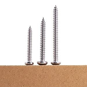 #14 x 1-1/4" Pan Head Phillps Drive Self Tapping Screws, 304 Stainless Steel, Round Head Wood Screws, Sheet Metal Tek Screws, 30 PCS