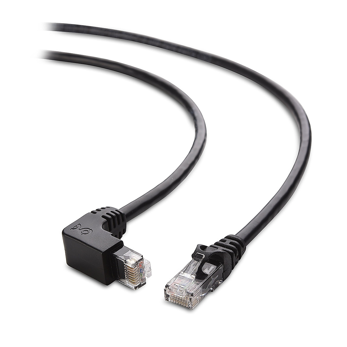 Cable Matters 10Gbps Combo-Pack 90 Degree Cat 6, Cat6 Right Angle Ethernet Cable 10 ft (Right Angle Down + Right Angle Up)