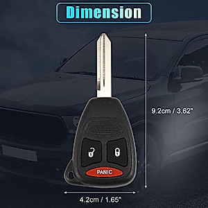 X AUTOHAUX 315MHz KOBDT04A Smart Proximity Replacement Keyless Entry Remote Car Key Fob for Dodge Caliber Dakota Durango Magnum Nitro for Ram 1500 2500 3500 4500 5500 3 Buttons Key