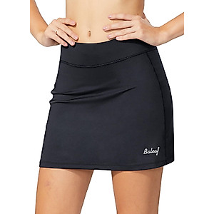 BALEAF Women's Golf Skorts Tennis Skirts with Pockets Athletic Running Workout Sports Black Size L