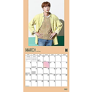 BTS OFFICIAL 2022 7 x 7 Inch Monthly Mini Wall Calendar, K-Pop Bangtan Boys Music