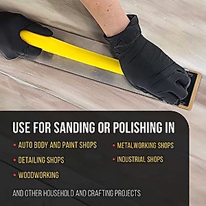 Dura-Gold Pro Series Longboard Hand Sanding File Sander Block - Hook & Loop Backing and PSA Backing Conversion Adapter Pad, Clip-On Sandpaper, Continuous Rolls, PSA Sheets, Sand Auto Paint Woodworking