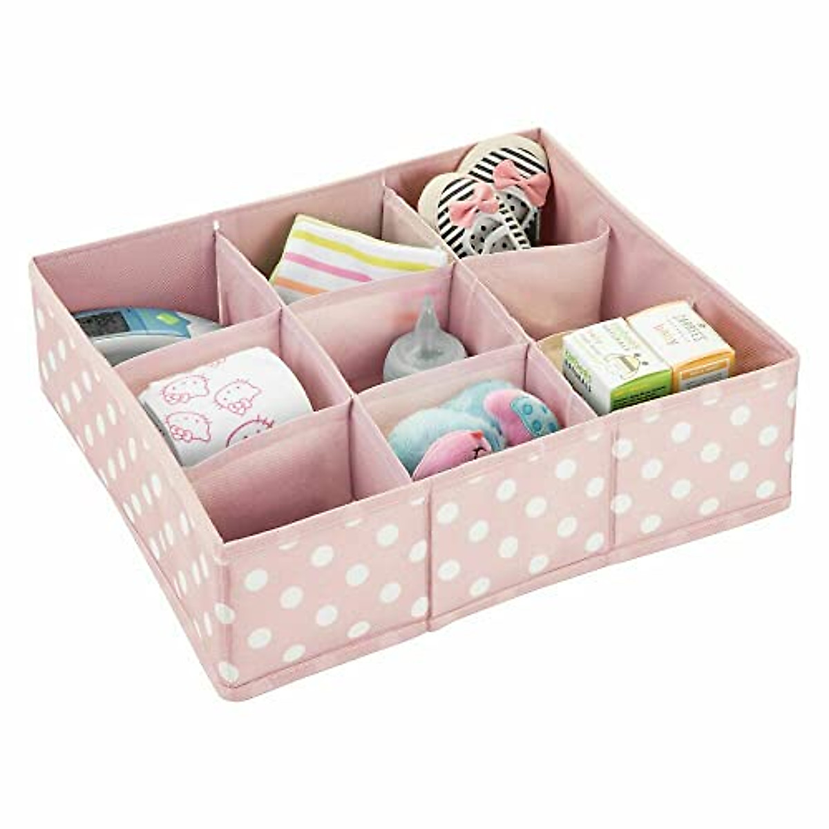 Fabric 9 Section Drawer/Closet Storage Organizer for Kids - Pink/White
