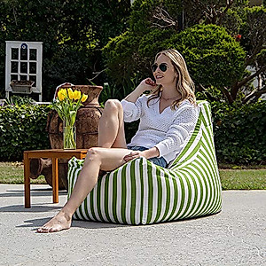 Jaxx Juniper Outdoor Bean Bag Patio Chair, Lime Stripes