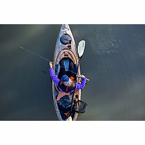 Pelican Poseidon Angler Fishing Lightweight Kayak Paddle - Built-in Retrieval Hooks - Fiberglass Reinforced (Sand, 98.5 in)