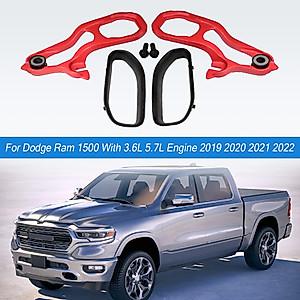 JDMSPEED New Heavy Daty Front Car Tow Hooks Left & Right with Hardware Red Replacement for Dodge Ram 1500 DT with 3.6L 5.7L Engine 2019 2020 2021 2022 Replaces 82215268AB 82215268AB 68272945AB
