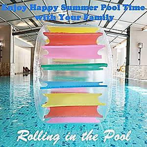 ALLADINBOX Inflatable Roller Float, 40" Colorful Water Wheel, Swimming Pool Rainbow Roller Toy for Kids and Adults Outdoors, Recommended Age 3 Years+