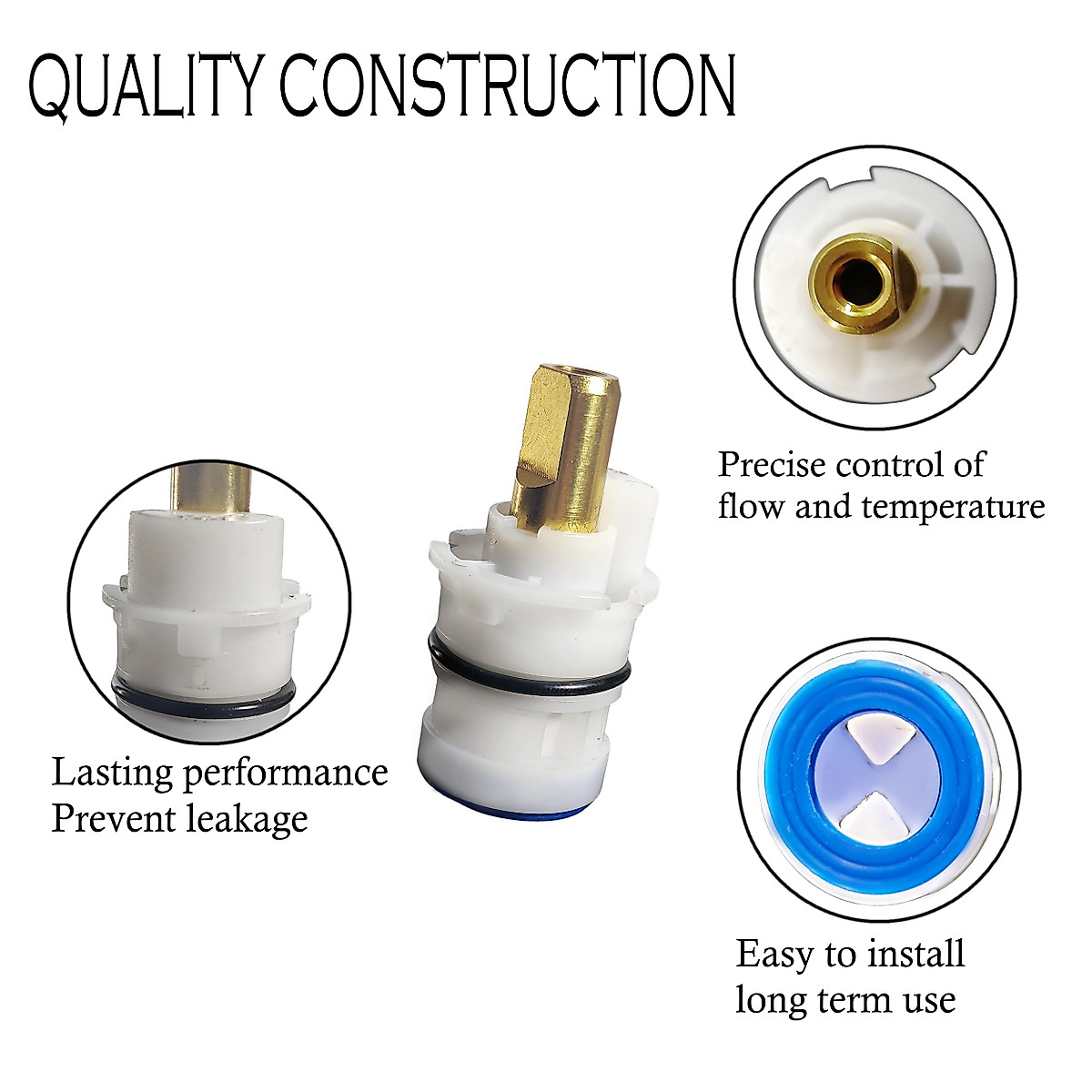 ALITZ Faucet Ceramic Cartridge Replacement for Delta RP47422, Compatible with 2 Handle Victorian Faucets Only,