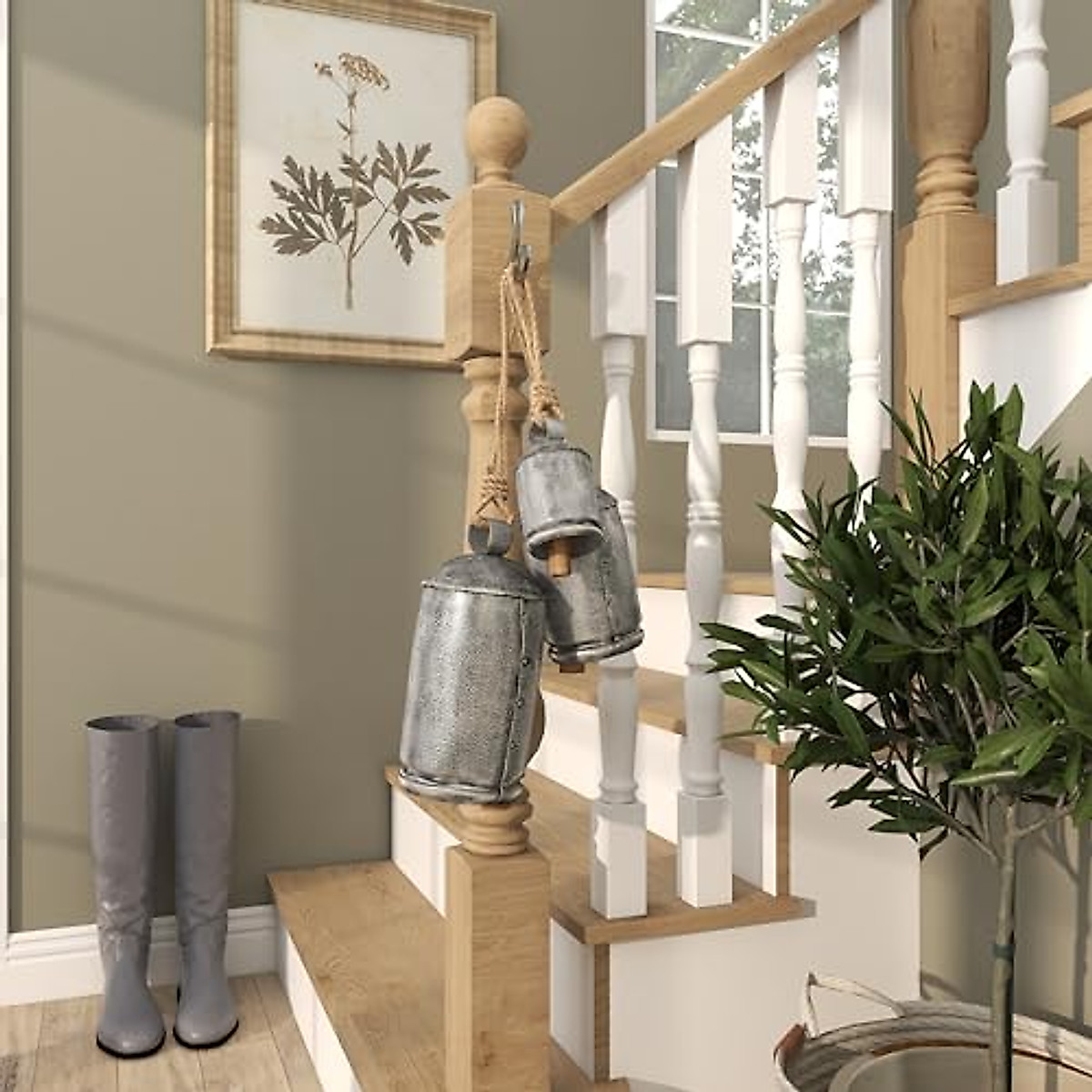 Deco 79 Rustic Metal Cowbell Decorative Bells, 5", 4", 3"H, Silver