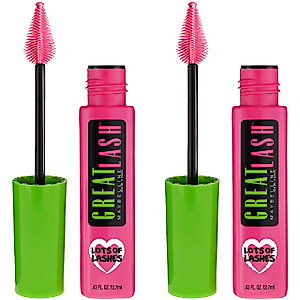 Maybelline New York Great Lash Lots Of Lashes Washable Mascara, Blackest Black, 0.86 fl oz, 2 Count