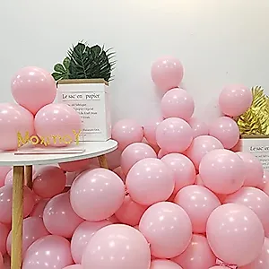 MOXMAY 100pcs 10" Party Decoration Pastel color Balloons Macaron Candy Colored Latex Balloons for Birthday Wedding Engagement Anniversary Christmas Festival-Macaron Pink