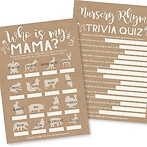 50 Rustic Baby Prediction And Advice Cards, Trivia Games, etc, 25 Baby Animal Matching, Nursery Rhyme Game - 6 Double Sided Cards Baby Shower Games Funny, Baby Shower Ideas Baby Sprinkle Games