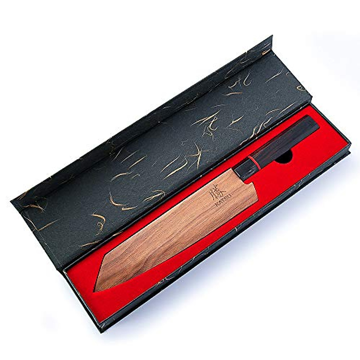 KATSU Kiritsuke Chef Knife - Damascus - Japanese Kitchen Knife - 8-inch - Handcrafted Octagonal Handle - Wood Sheath & Gift Box (Kritsuke Knife)