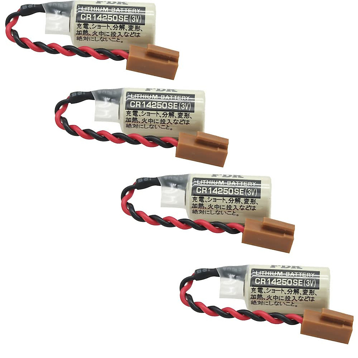 KANGLEUS (Packs for Your Choice) 4pcs Replacement for FDK CR14250SE 3V 1/2AA PLC Battery for 1747-BA Backup Power Supply with Brownk Plug (4-Pack)