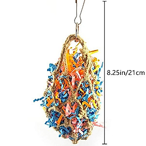 Litewoo Bird Foraging Shredding Nest Chew Hanging Toy for African Grey Cockatoos Conure Parakeet Quaker Cockatiel Cage Accessories
