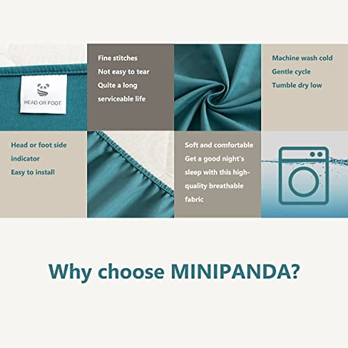 MINIPANDA Full Size Fitted Sheet Only with Bed Sheets Holder Straps for Corners, Keep Sheets from Coming Off - Ultra Soft - Microfiber Sheets (Full, Blue-Green)