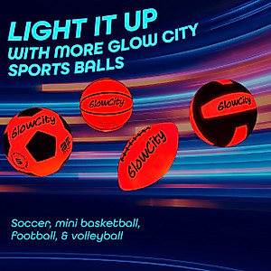 GlowCity LED Light-Up Basketball – Size 5, 27.5 inch, Ideal for Youth & Pre-Teen Night Games – Impact Activated Glow-in-The-Dark Fun, Nylon Wound Durability, Batteries Included