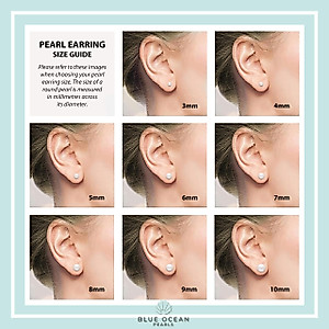 14K Gold Round Pink Freshwater Cultured Pearl Classic Bridal Stud Earrings - Choice of Sizes & Gold Color (6-6.5mm, White Gold)