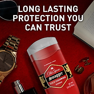 Old Spice Aluminum Free Deodorant for Men, 24/7 Odor Protection, 24/7 Lasting Freshness, Red Collection, Swagger with Cedarwood Scent, 3.8 oz (Pack of 3)