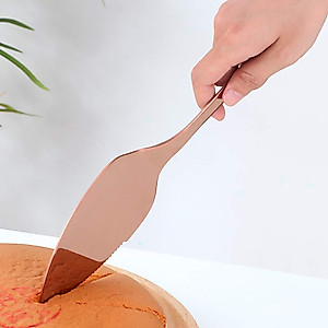 Cake Server Set,Rose Gold 18/8 （304）Stainless Steel Cake Shovel,Cake Knife&Dessert Fork/Cake Cutting Sets for Wedding,Anniversary,Party Supplies by BUY THINGS!