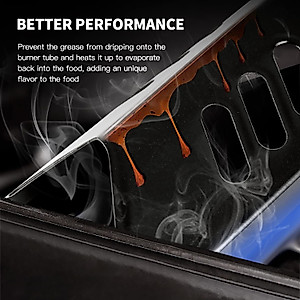 Apromise Grill Replacement Parts for Dyna-Glo - 91591 Grill Burner Covers | 15” Grill Heat Plates | 4-Pack Grill Heat Shield | Porcelain-enameled Grill Heat Tent for Dyna-Glo DGF493BNP, DGF510SBP