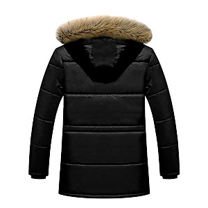 Teresamoon Men Winter Warm Hooded Zipped Thick Solid Fleece Coat Cotton-padded jacket (Most Wished & Gift Ideas)