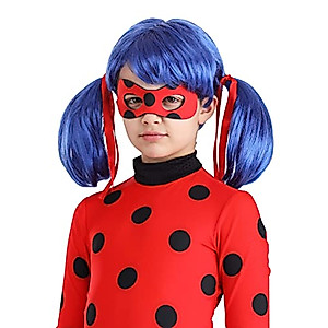 InSpirit Design Girl's Miraculous Ladybug Wig Standard, Blue,red