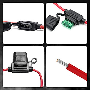 Tiooka Inline Fuse Holder 12 AWG 10 Pack Automotive Replacement Fuse Holder with 30A ATC/ATO Blade Fuse