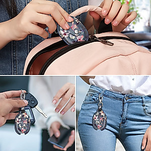 Fintie Protective Case for Google Pixel Buds Pro 2 (2024) / Google Pixel Buds Pro (2022), Premium PU Leather Slim Fit Metal Snap Closure Portable Cover Skin with Keychain, Blooming Hibiscus