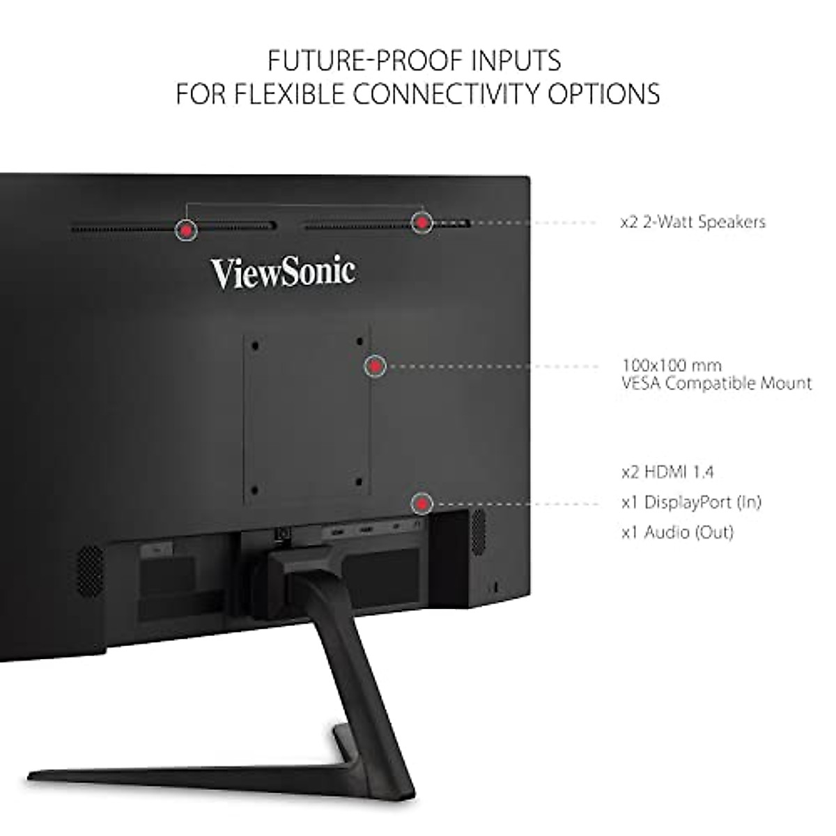 ViewSonic OMNI VX2418-P-MHD 24 Inch 1080p 1ms 165Hz Gaming Monitor with FreeSync Premium, Eye Care, HDMI and DisplayPort
