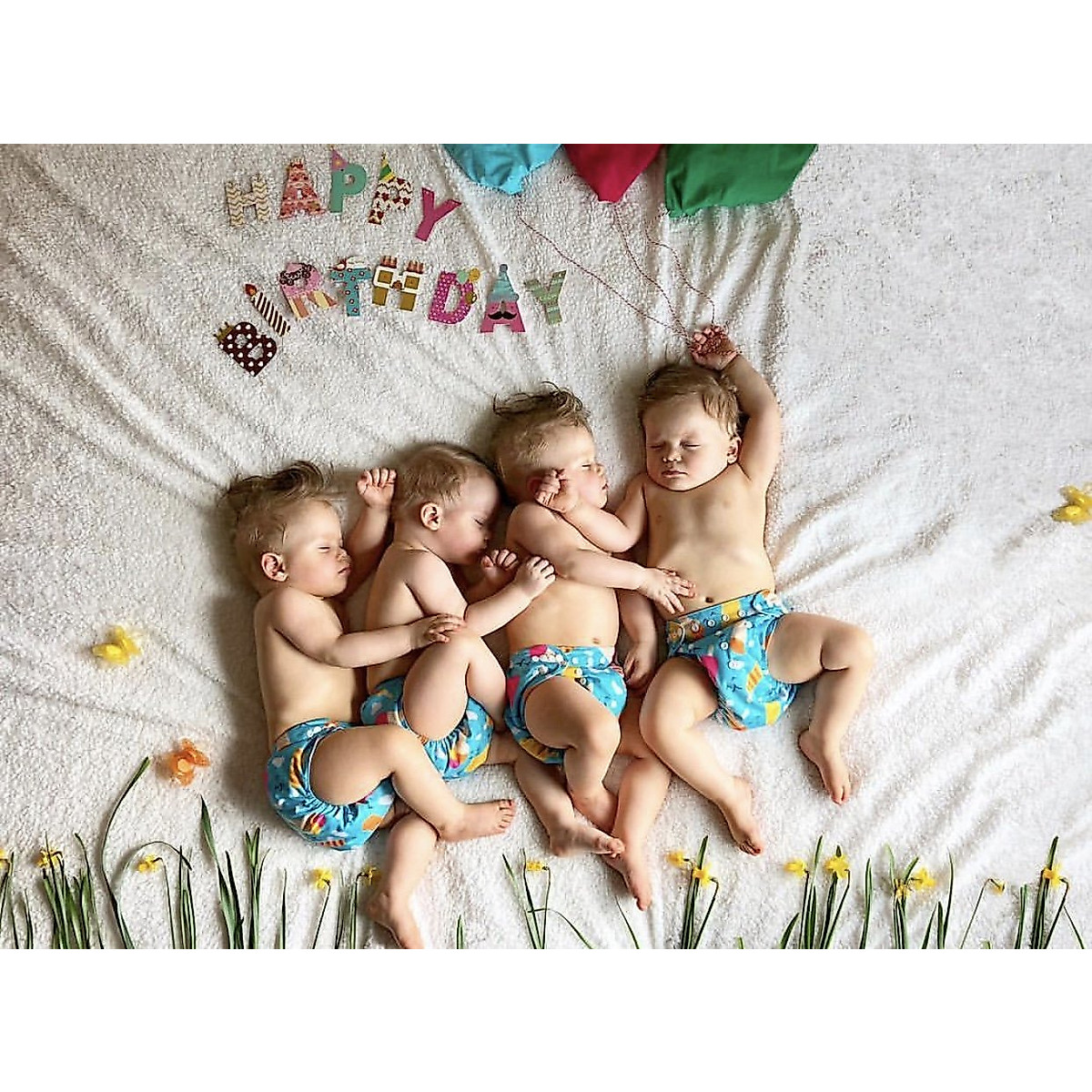 ALVABABY Baby Pocket Newborn for Less Than 12pounds Baby Snaps Cloth Diapers Nappy 6pcs with 12 Inserts 6SVB05