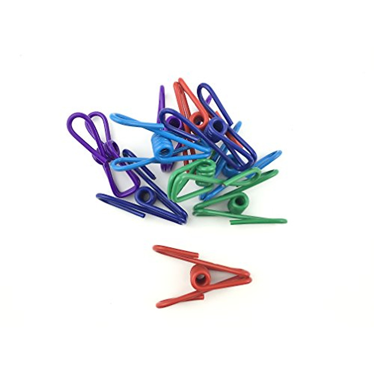 Chip Clips, 30 Pcs 2 Inch 10 Different Random Colors Utility Metal Clips PVC-Coated High Elasticity Good Persistence for Clothespins Paper Clips Food Clips Bag Clips Clothes Pins(Mixed Colors 30pcs)